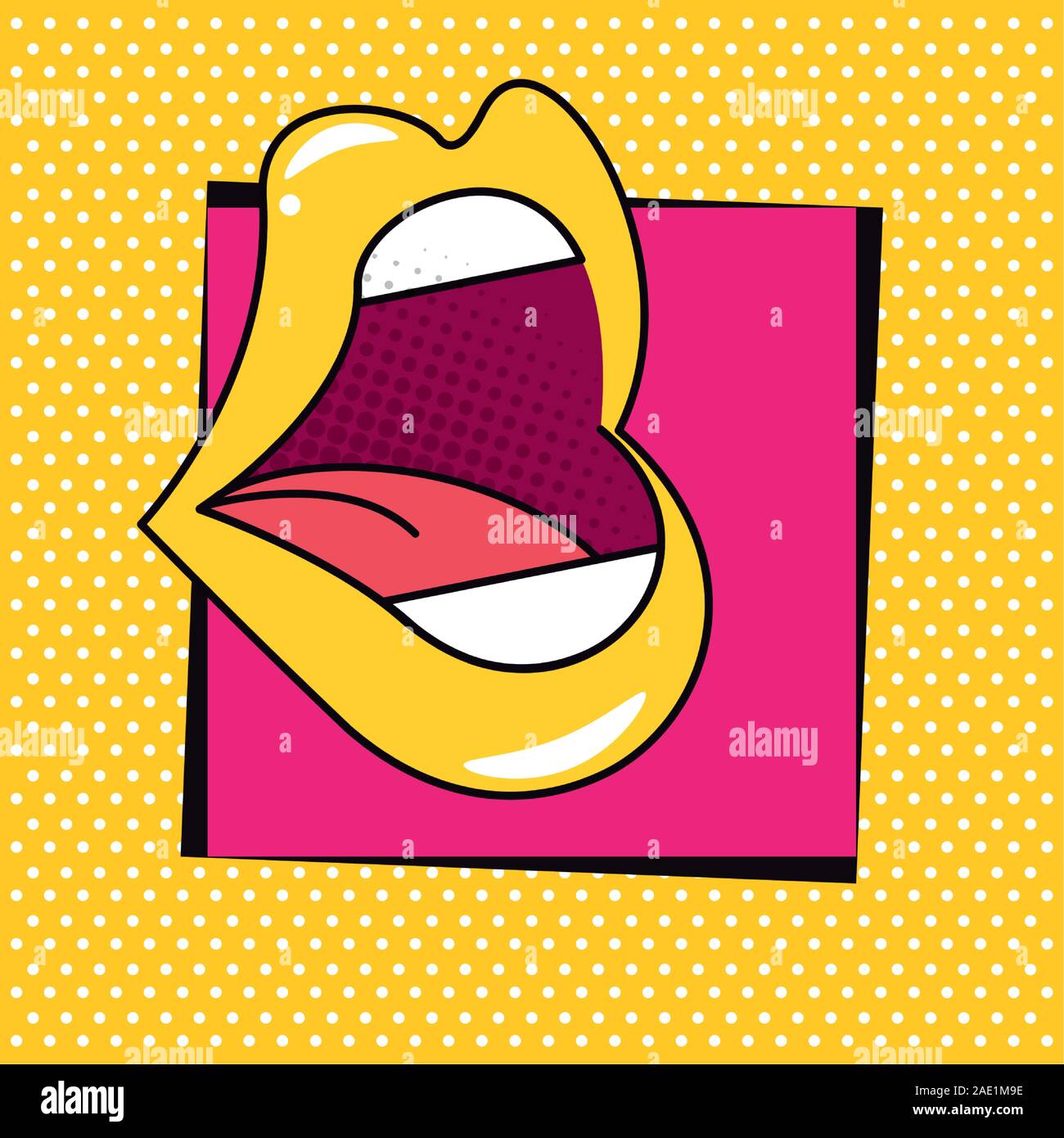 poster pop art style with female mouth Stock Vector Image & Art - Alamy