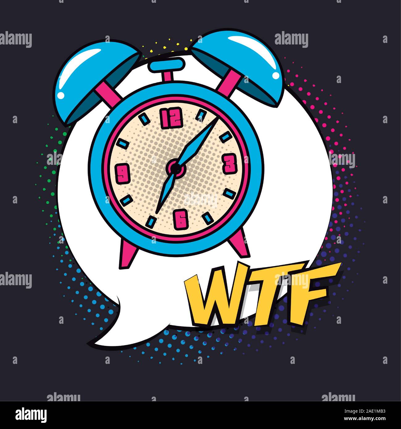 poster pop art style with alarm clock Stock Vector Image & Art - Alamy