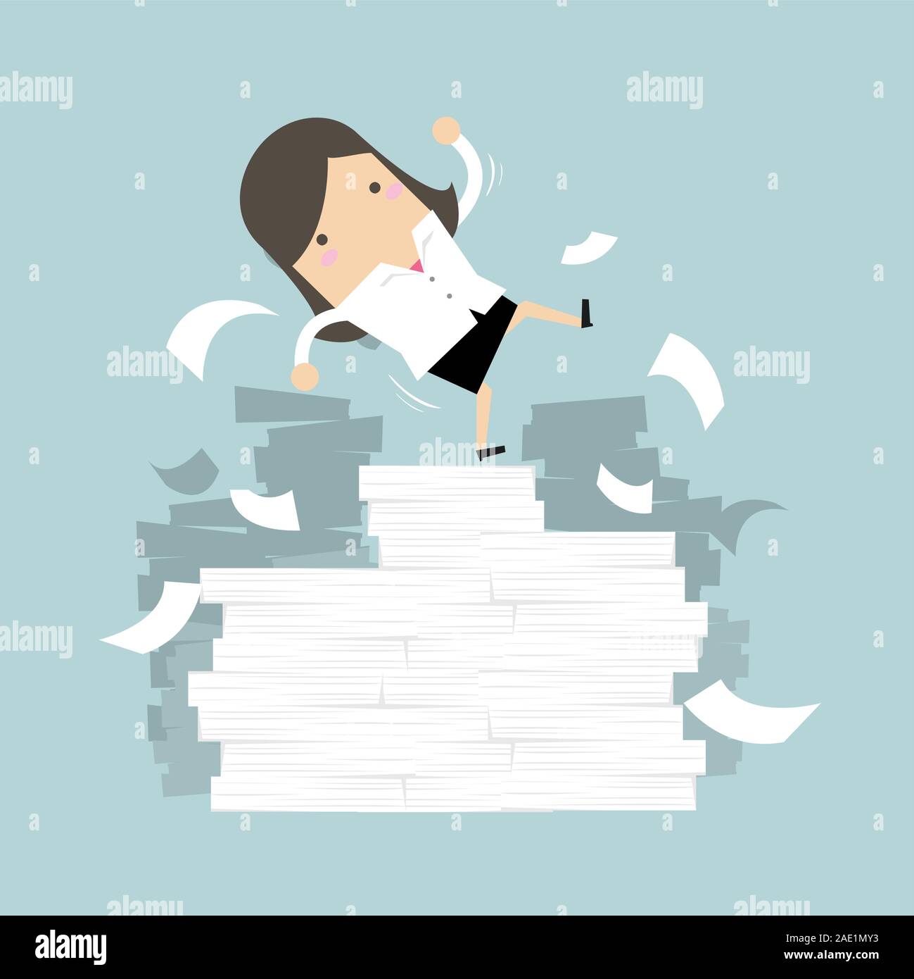 Work stress funny woman Stock Vector Images - Alamy