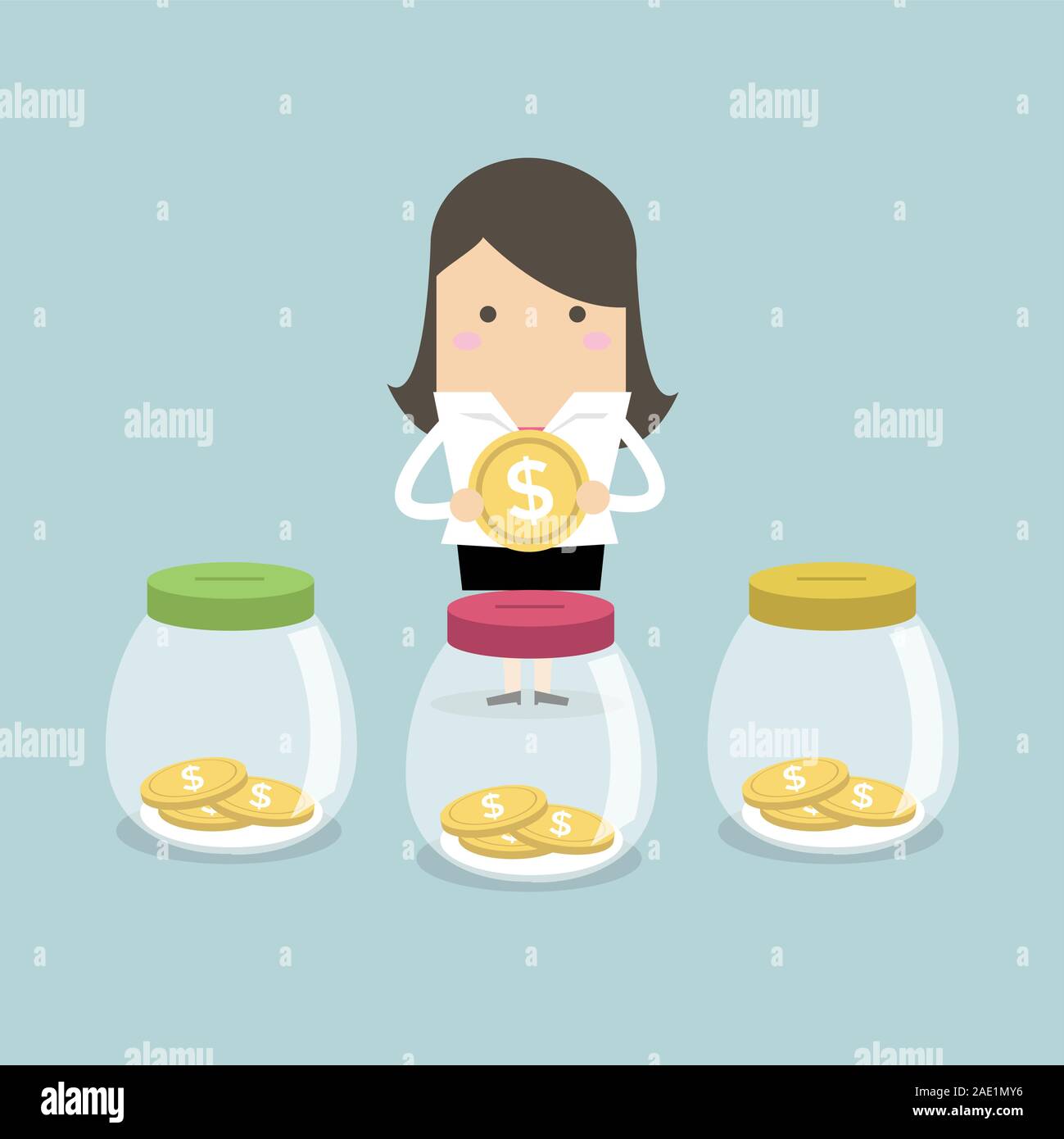 Penny jar Stock Vector Images - Alamy