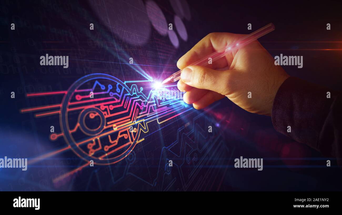 Cyber security key icon project creating. Abstract concept of computer ...