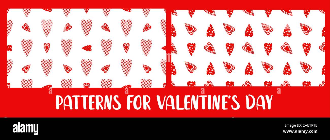 A set of patterns for Valentine's Day. Love and hearts, February 14th ...