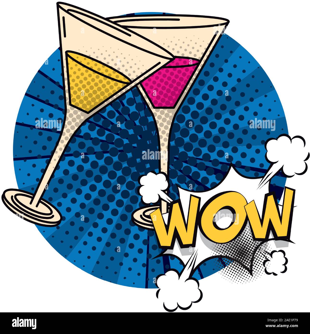 poster pop art style with cocktail cups Stock Vector Image & Art - Alamy