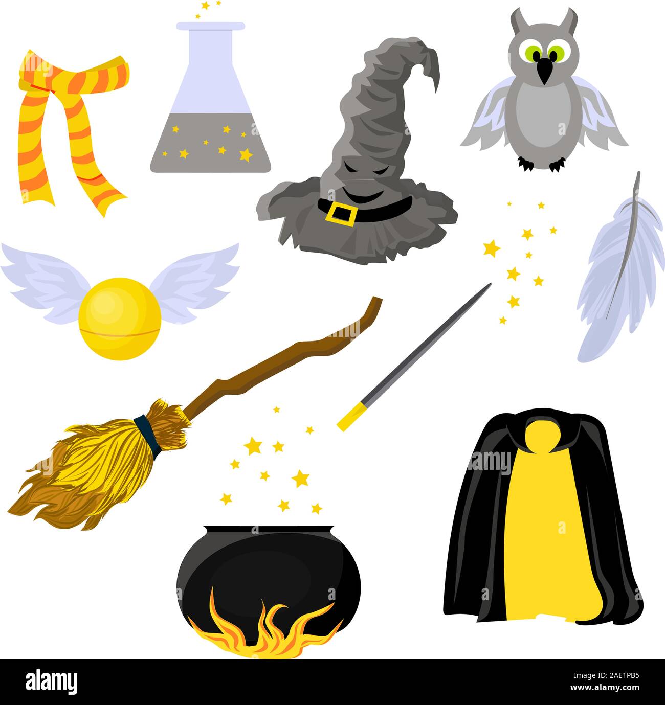 Set of stickers on the theme of Harry Potter and Magic. Hogwarts ...
