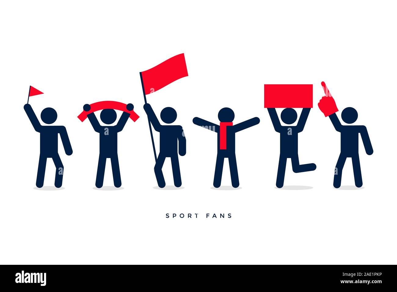 Stick figures of sport fans cheering team Stock Vector Image & Art - Alamy