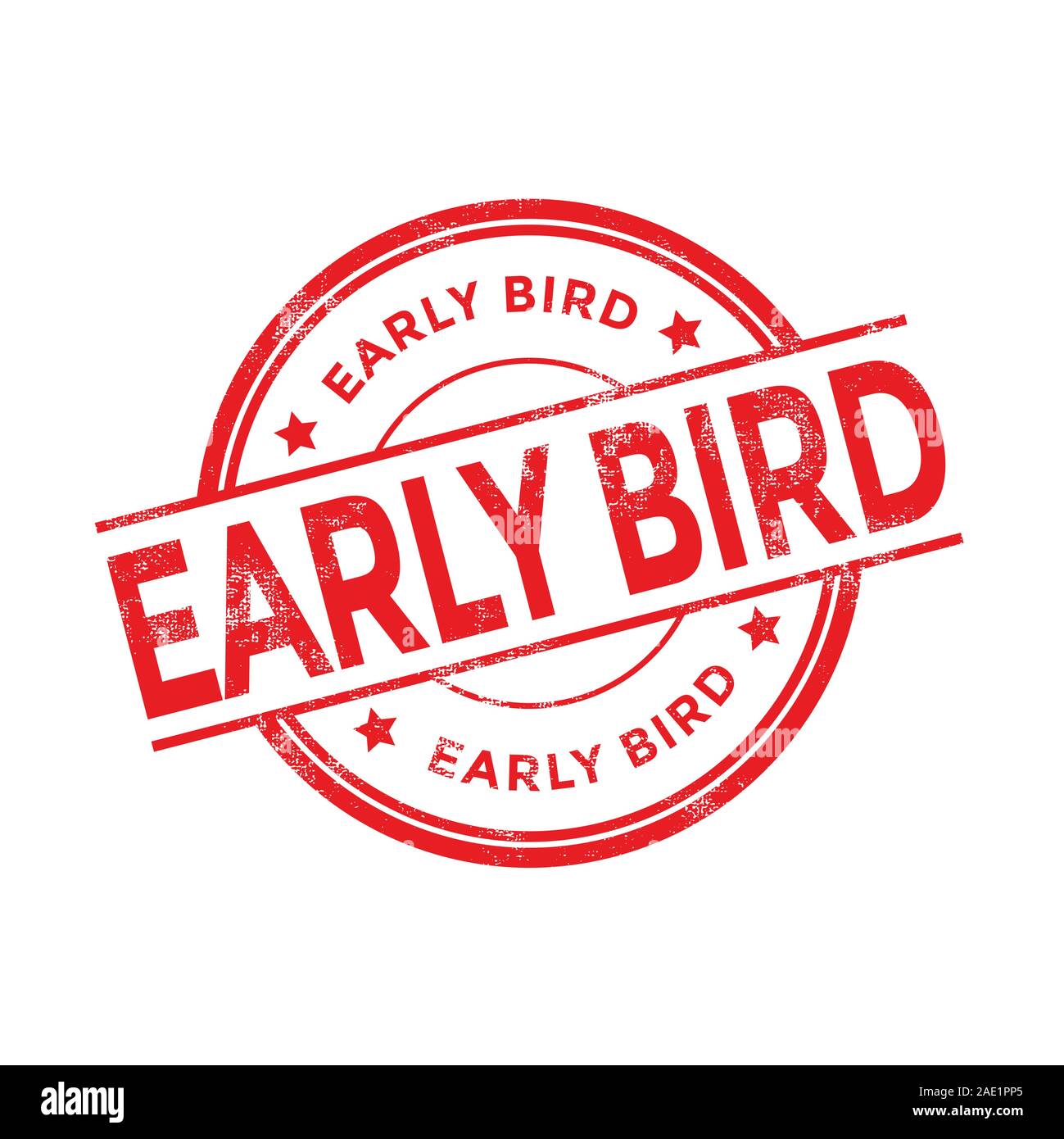 Red Early Bird rubber stamp on white background Stock Vector Image ...