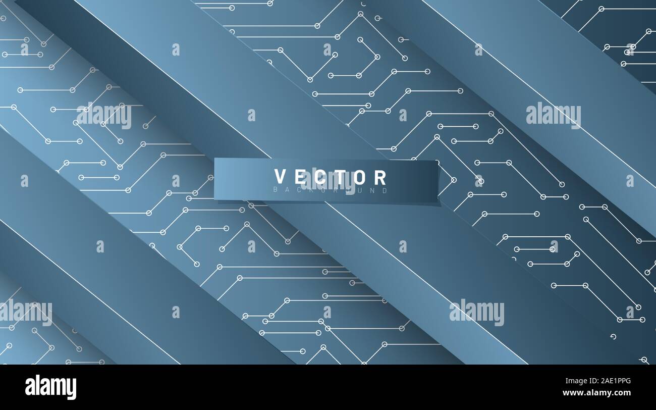 Abstract Vector Technology Background Rectangular Pattern With A Background Connection Line