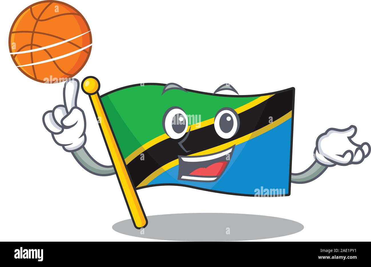 Mascot of flag tanzania cartoon character style with basketball Stock ...
