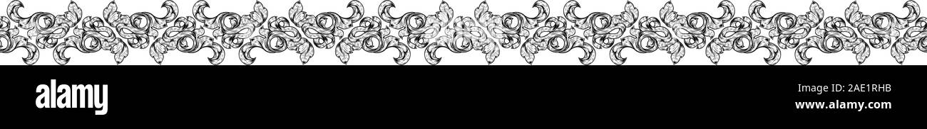 Art Nouveau Border Band Frame Floral Motif Pattern Stock Vector Image ...