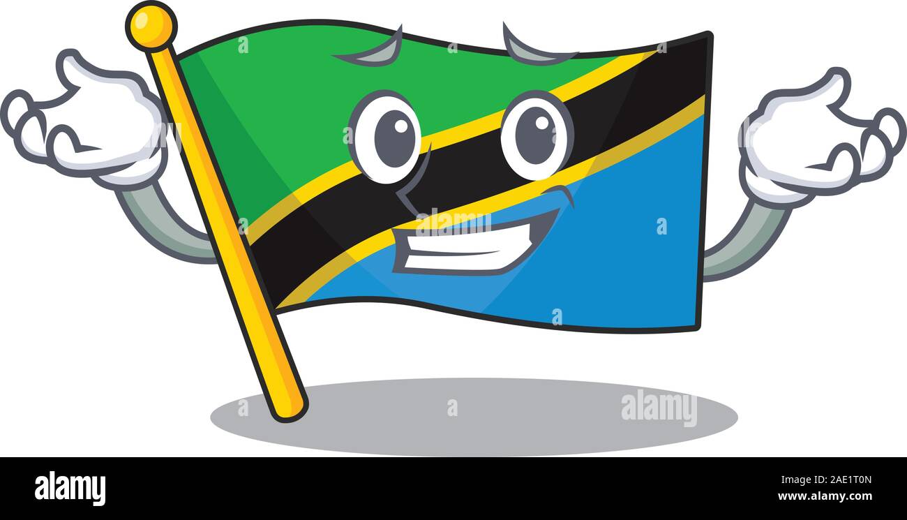 Super Cool Grinning flag tanzania mascot cartoon style Stock Vector ...