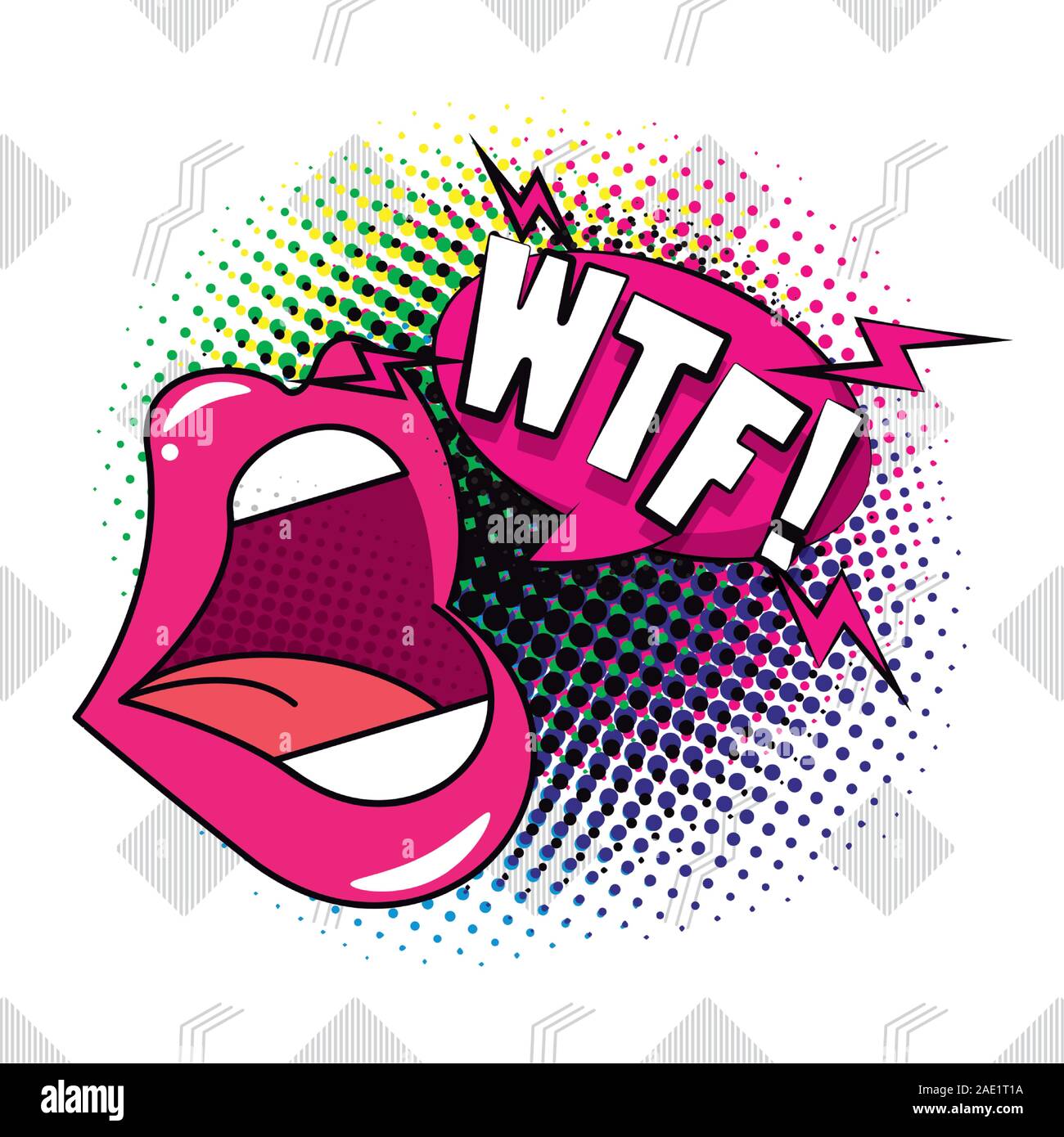 poster pop art style with female mouth Stock Vector Image & Art - Alamy