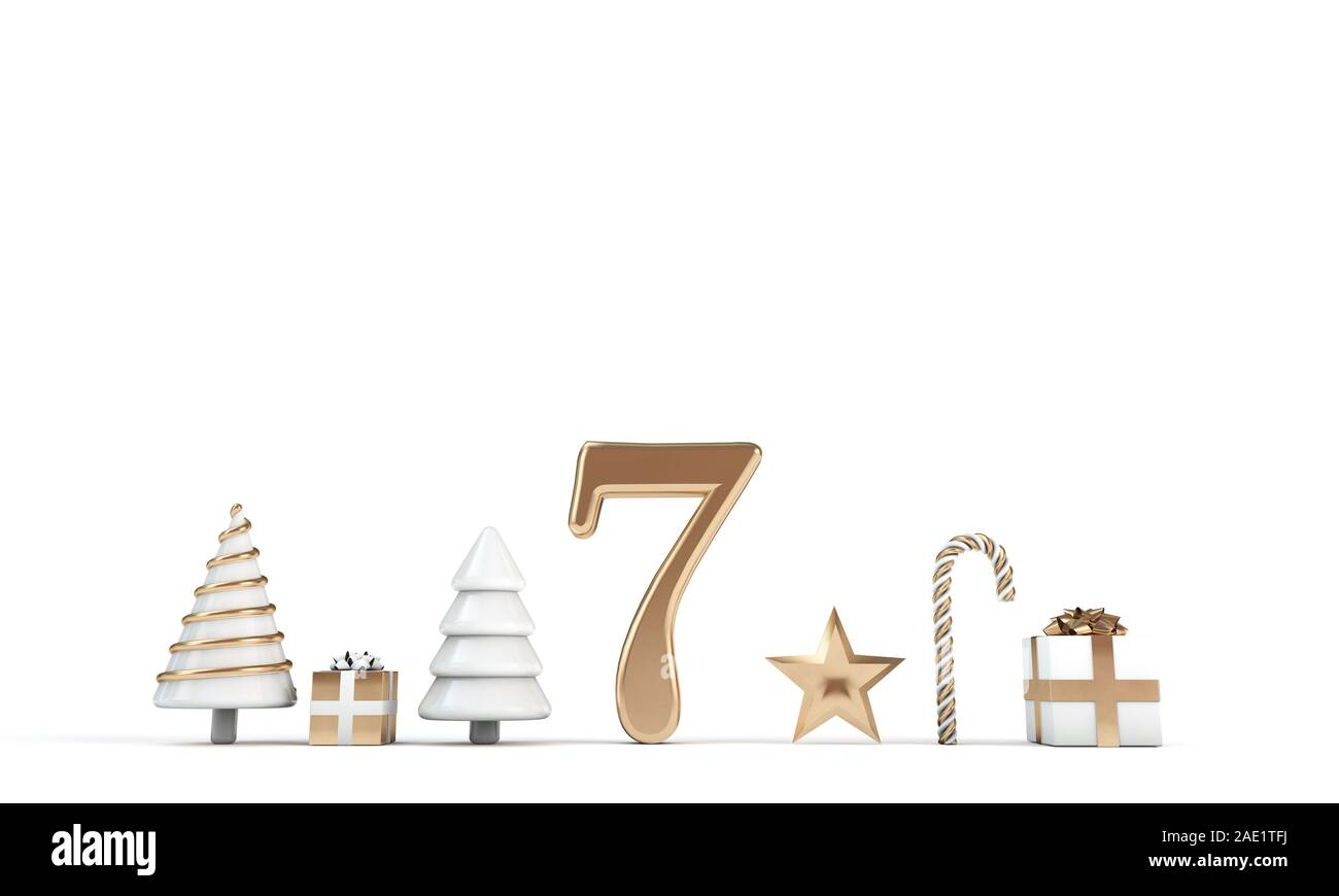 The 12 days of christmas. 7th day festive background. 3D Render Stock ...