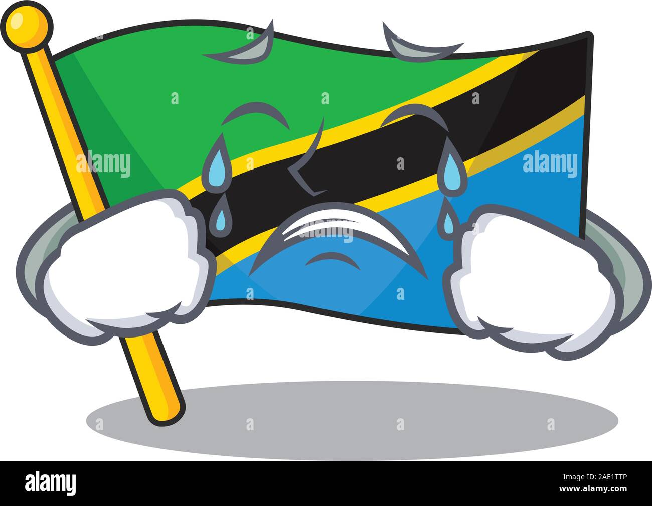Sad Crying flag tanzania mascot cartoon style Stock Vector Image & Art ...