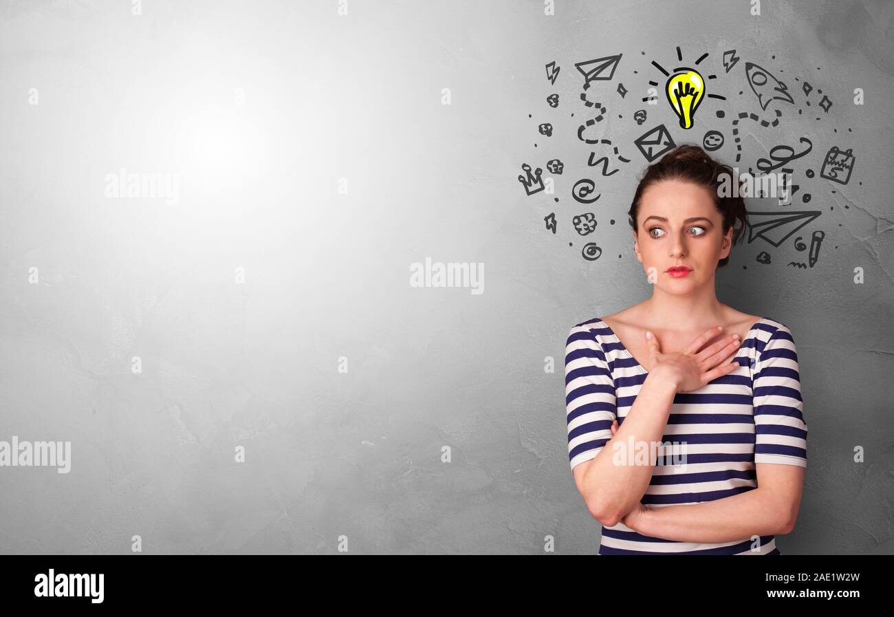 Business person looking for new idea with grey copy space Stock Photo ...