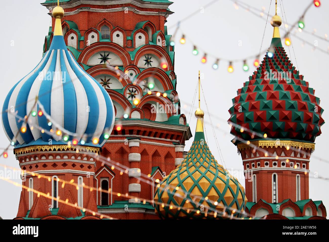 Christmas lights on Red square in Moscow, New Year celebration in ...