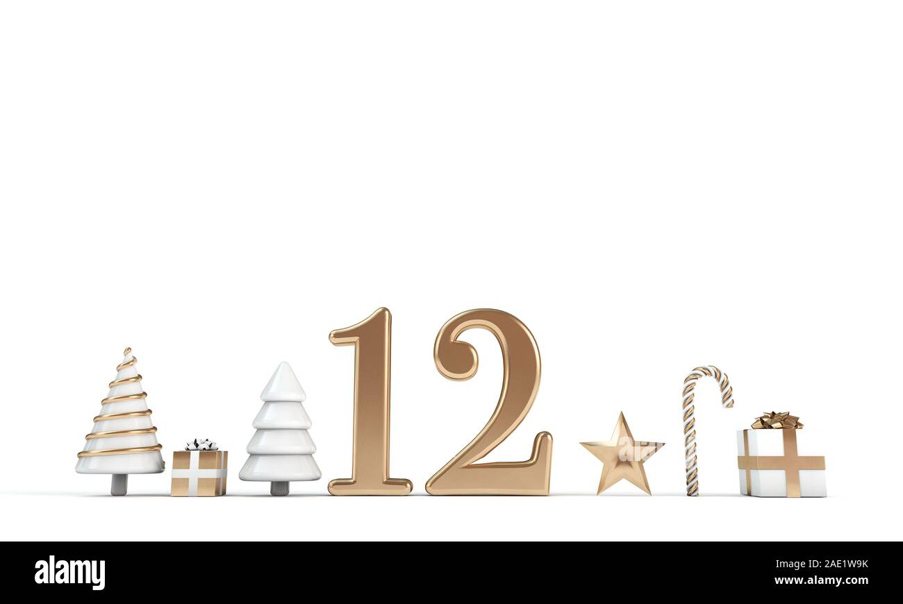 The 12 days of christmas. 12th day festive background. 3D Render Stock ...