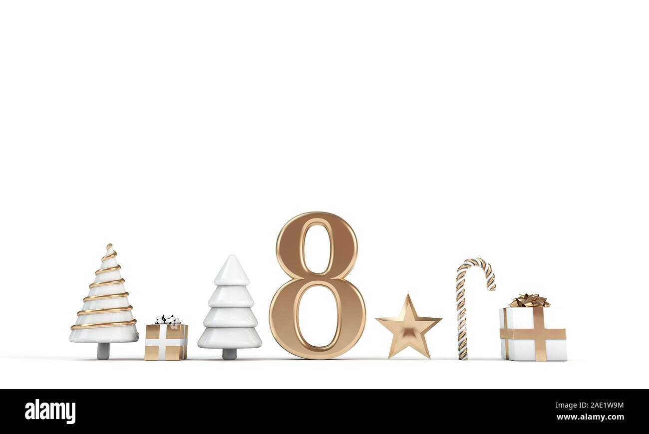 The 12 days of christmas. 8th day festive background. 3D Render Stock ...