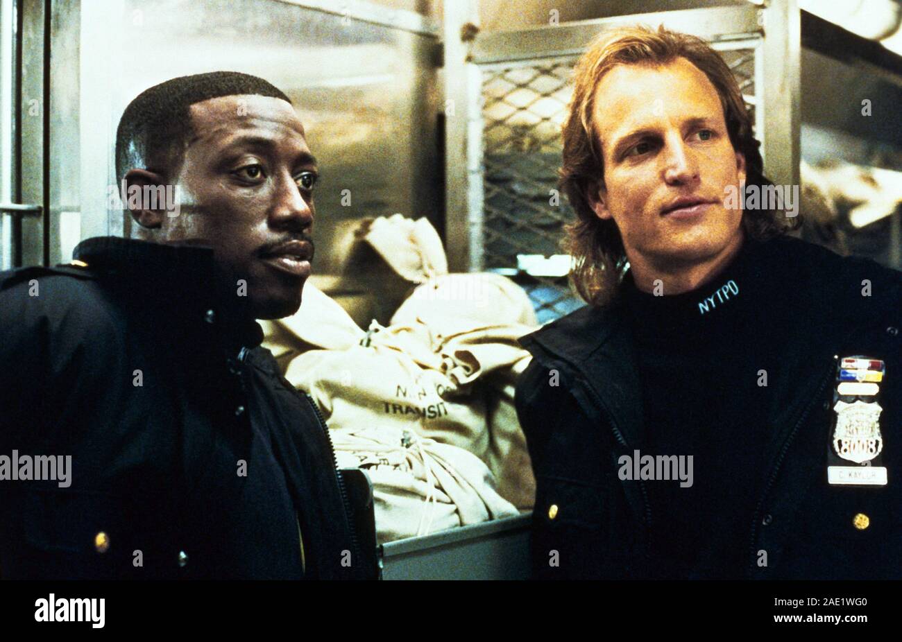 WOODY HARRELSON and WESLEY SNIPES in MONEY TRAIN (1995), directed by ...