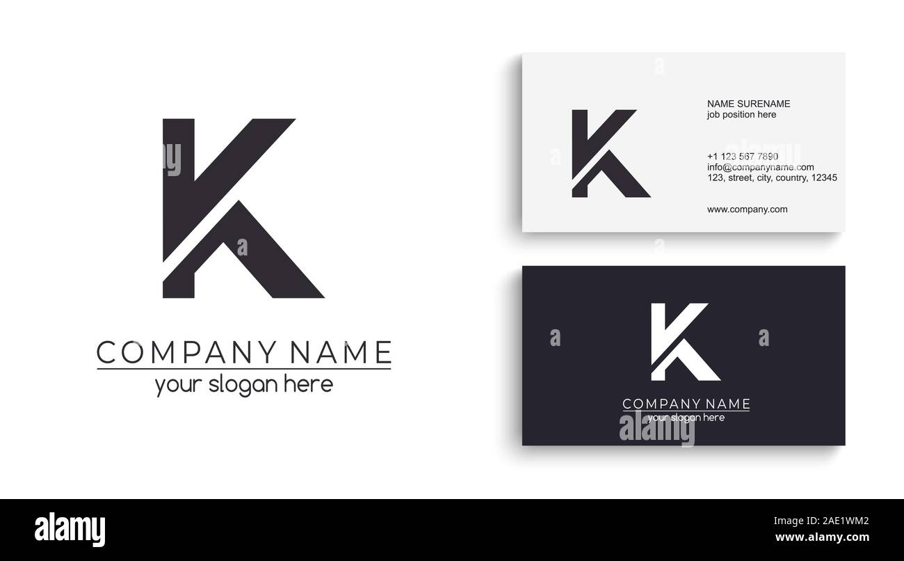 Letter K logo or monogram. blank for business card. For your business ...