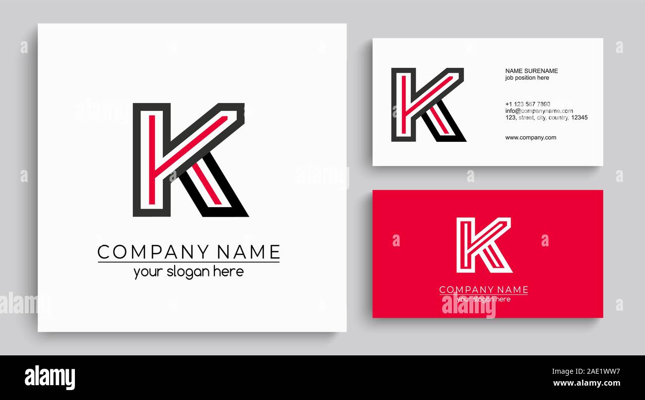 Letter K logo or monogram. blank for business card. For your business ...