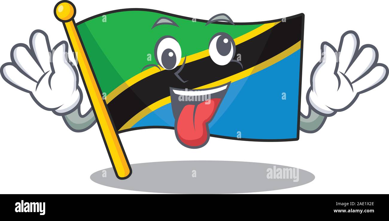 Mascot illustration of crazy expression flag tanzania Cartoon character ...