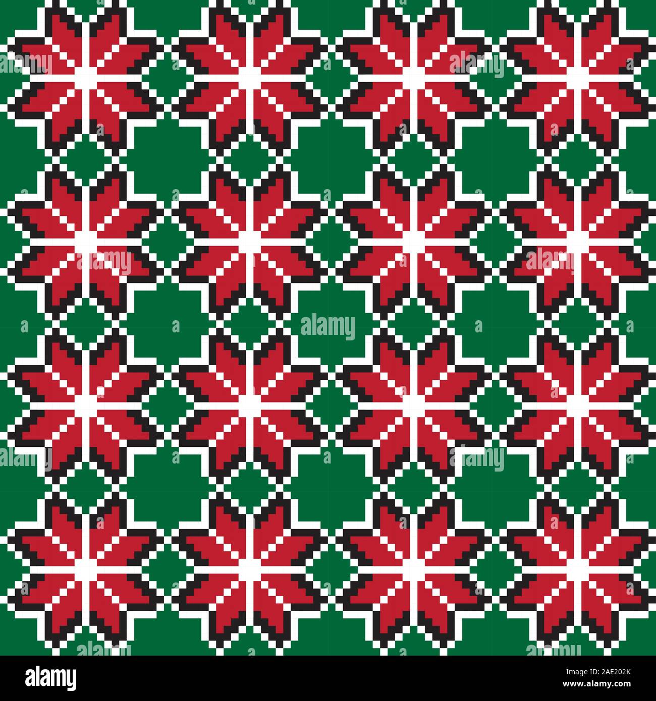 Christmas Fair isle Floral Seamless Pattern - It is a fair isle floral ...