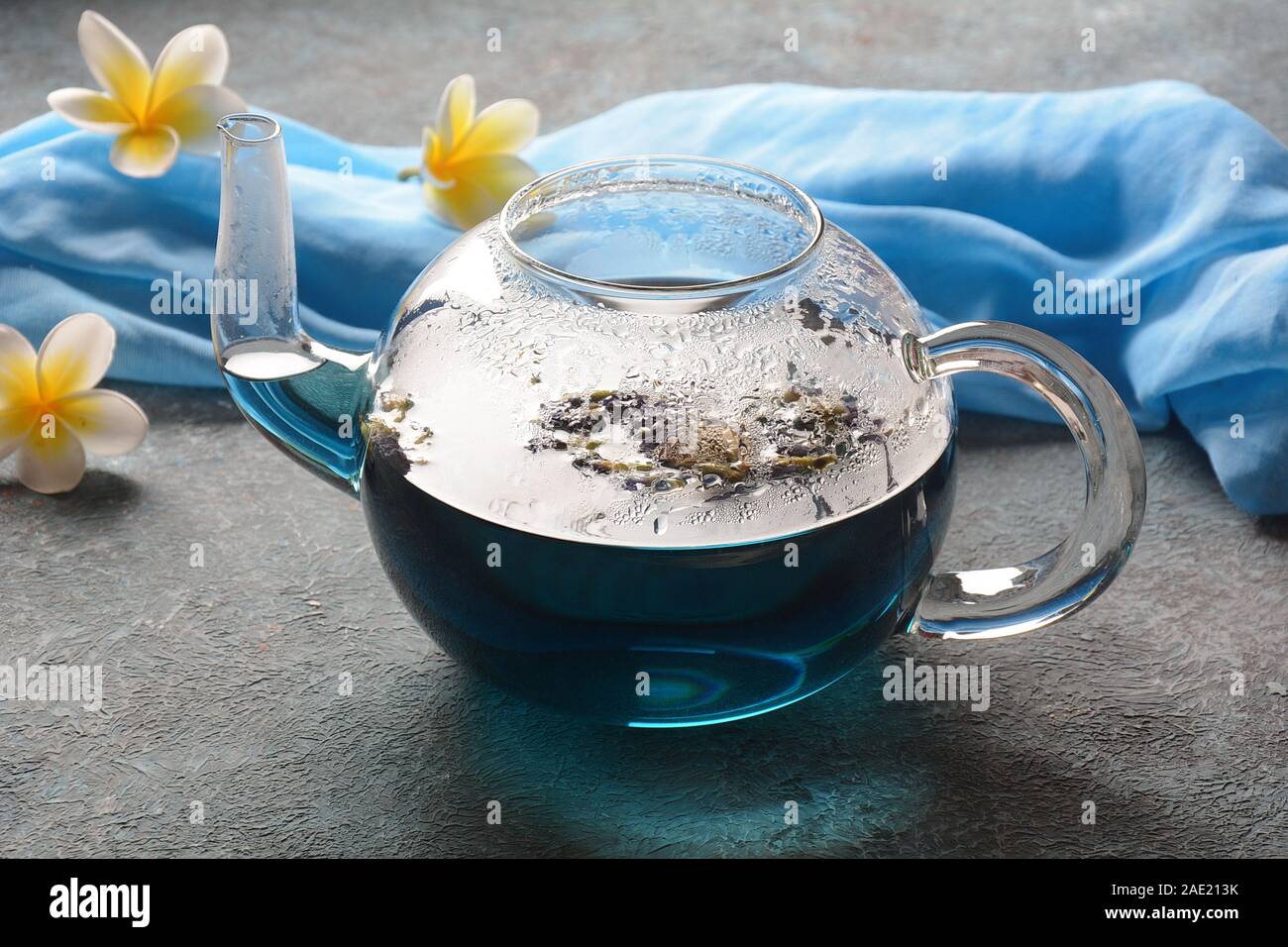 Healthy Blue Butterfly Pea Tea from flowers Clitoria ternatea plant or ...