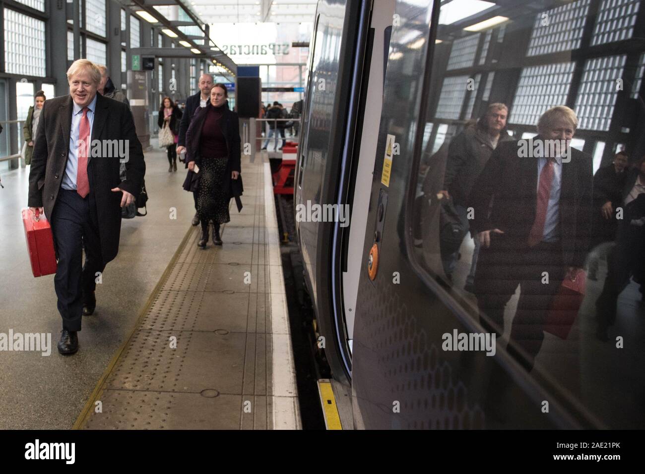 Prime Minister Boris Johnson at St Pancras Station, London to board a ...
