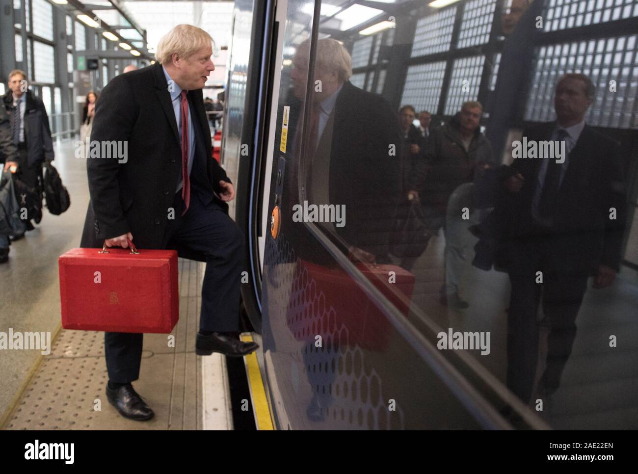 Prime Minister Boris Johnson at St Pancras Station, London to board a ...