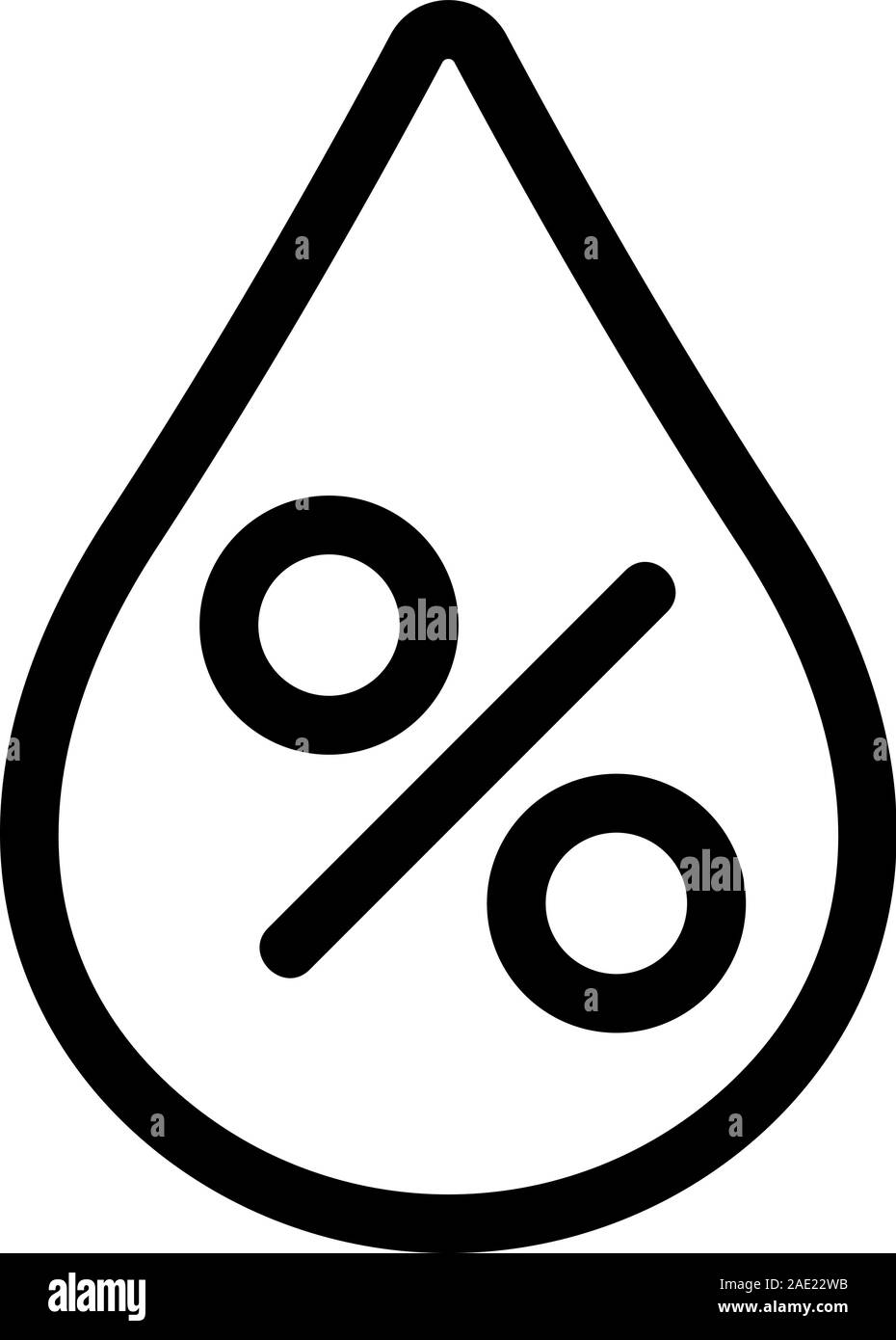Percentage of liquid icon vector. Isolated contour symbol illustration ...