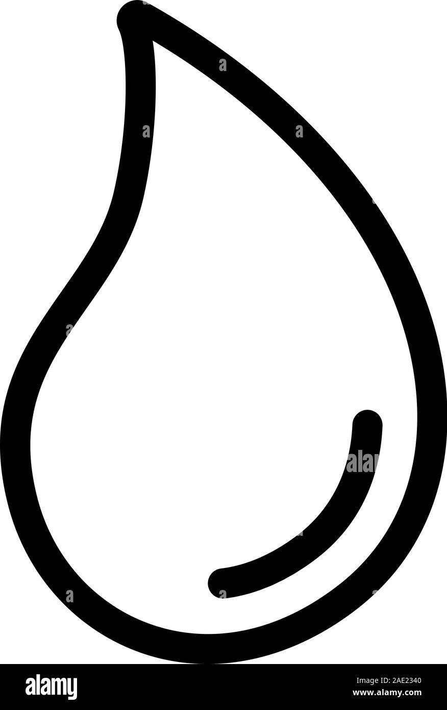 The drop of the vector icon falls. Isolated contour symbol illustration ...