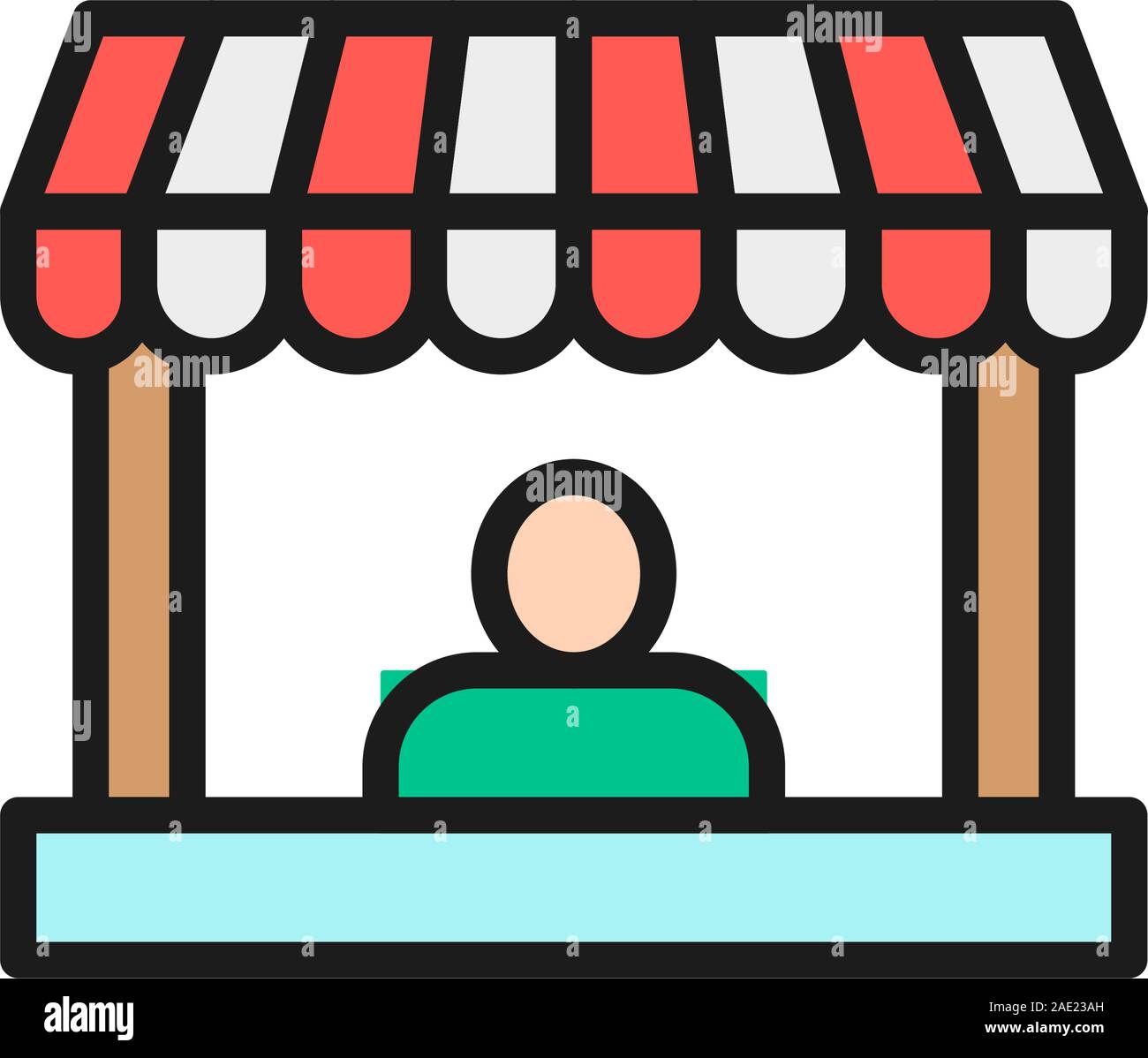 Chef behind restaurant counter Stock Vector Images - Alamy