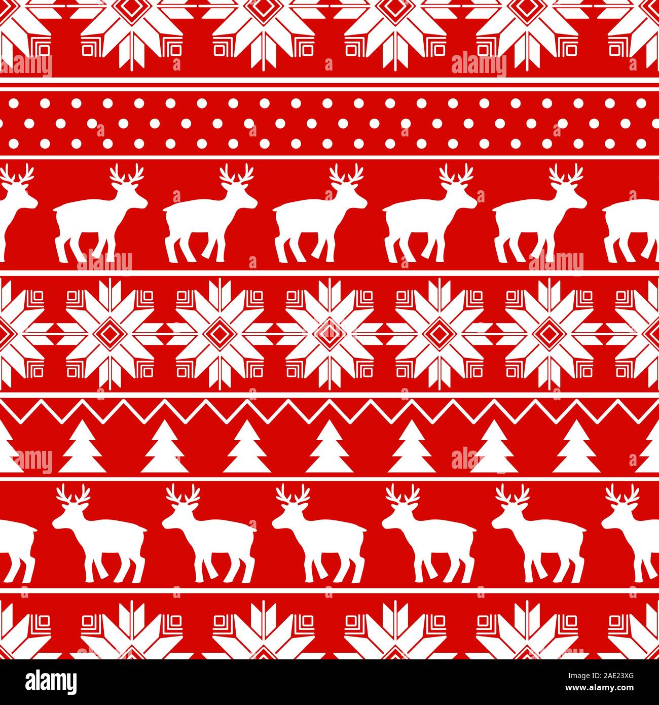 Nordic Red seamless pattern with white texture winter sweater. Vector ...