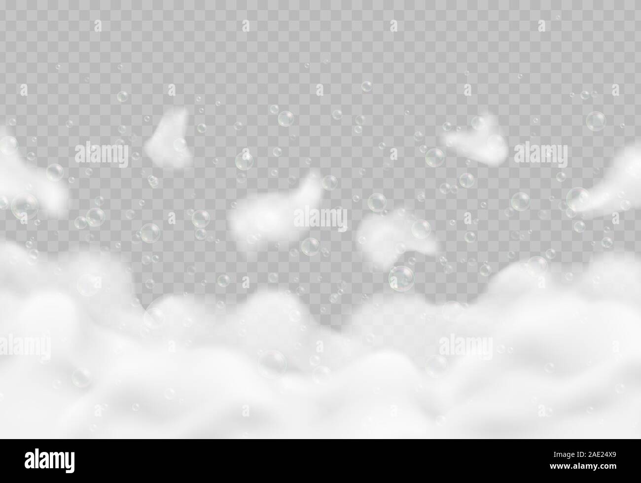 Realistic bath foam with bubbles isolated on transparent background ...