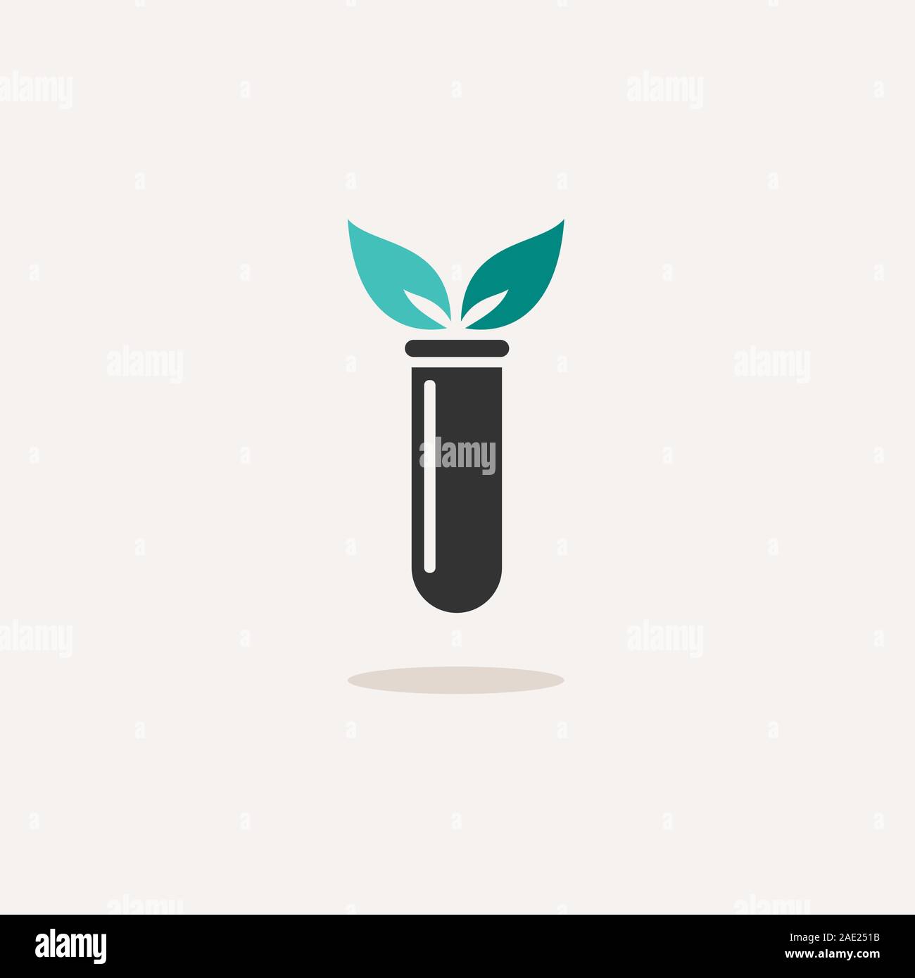 Lab plant. Icon with shadow on a beige background. Pharmacy flat vector ...