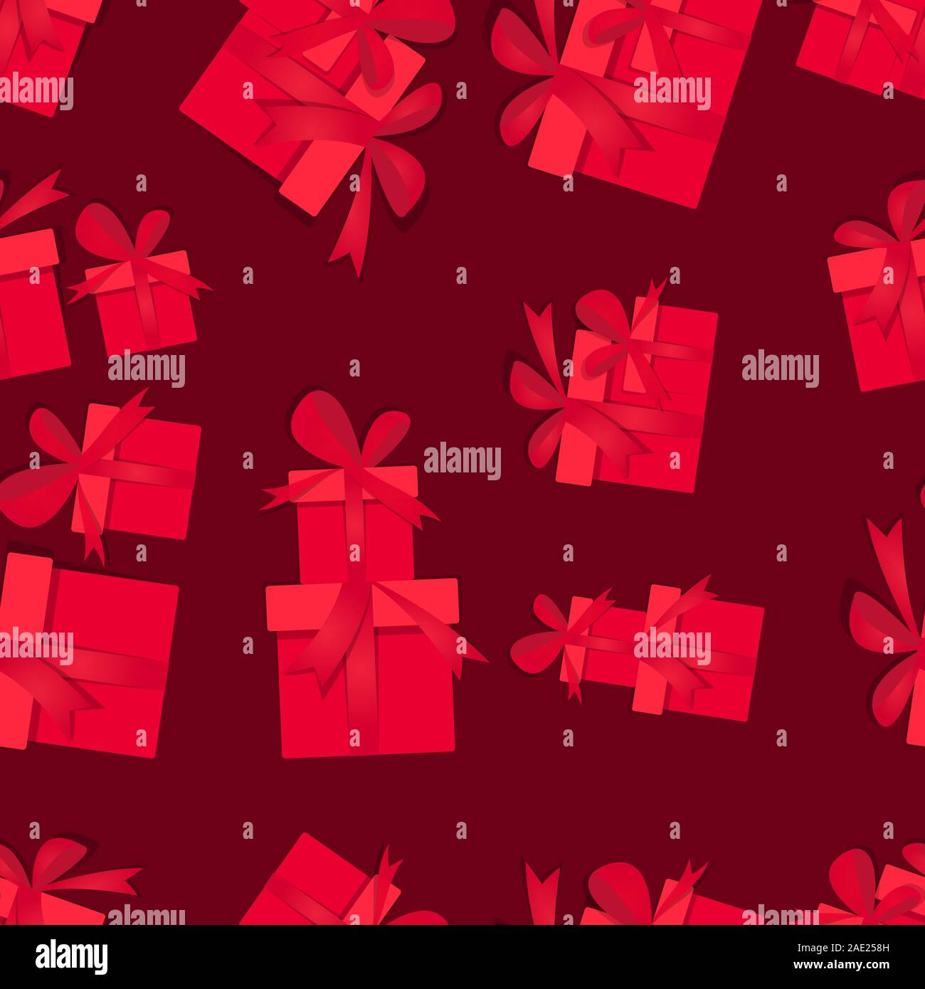 Gift box seamless pattern. Vector boxes with gifts and stars background ...