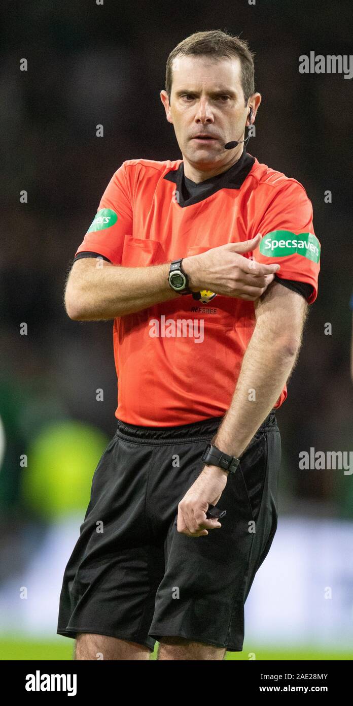 Referee Alan Muir during the Scottish Premiership match at Celtic Park ...