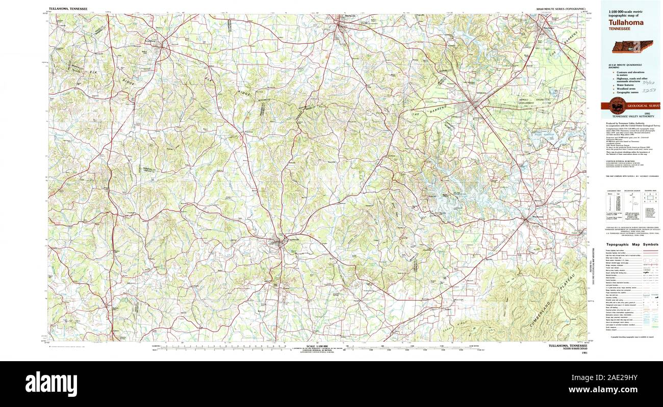 USGS TOPO Map Tennessee TN Tullahoma 153426 1981 100000 Restoration ... USGS TOPO Map Tennessee TN Tullahoma 153426 1981 100000 Restoration ...
