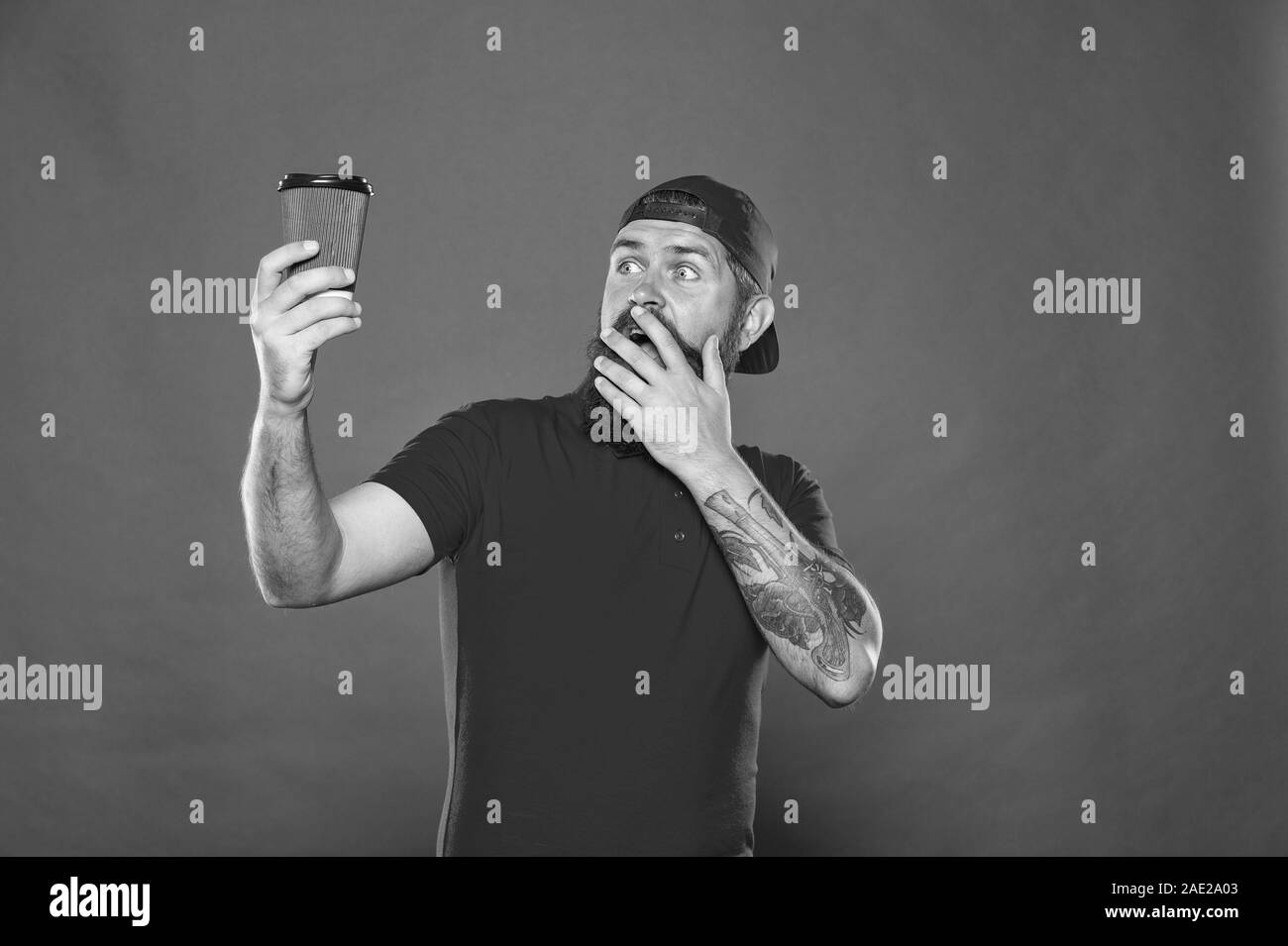Hipster man red cup Black and White Stock Photos & Images - Alamy