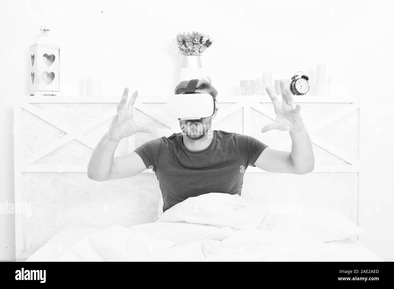Virtual reality bed Black and White Stock Photos & Images - Alamy