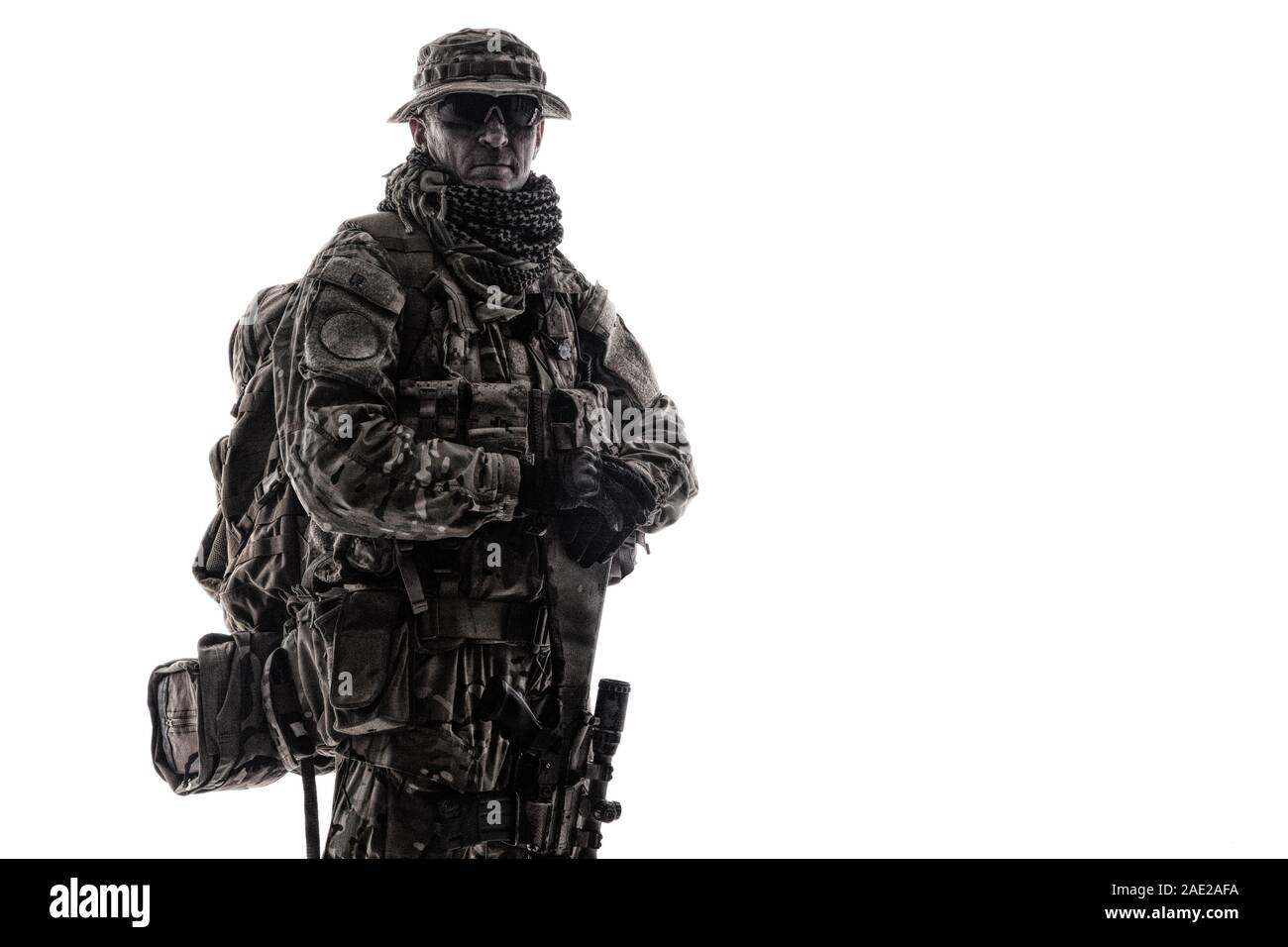 Army special forces soldier isolated studio shoot Stock Photo - Alamy