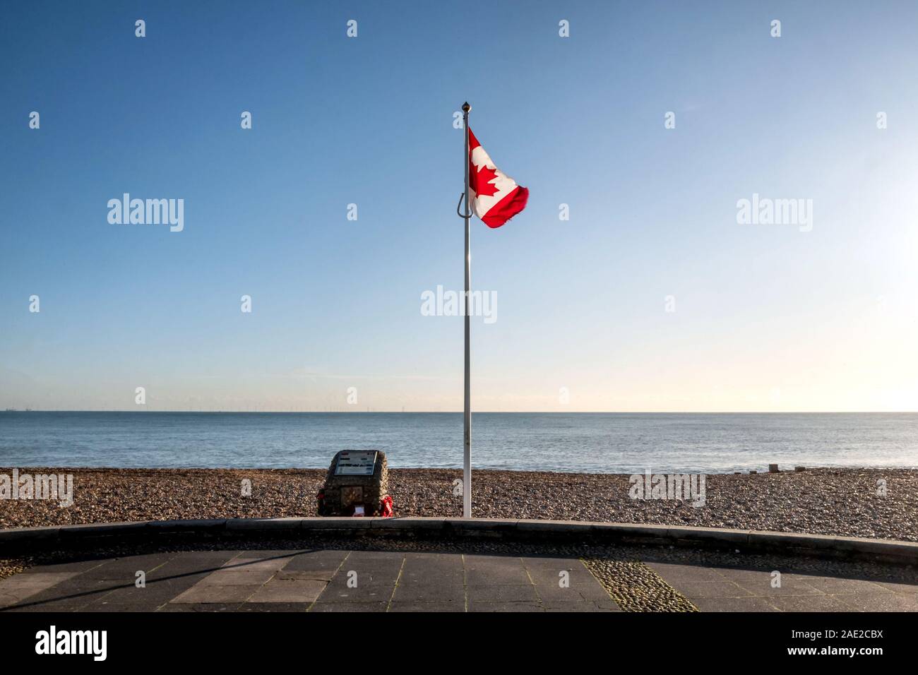 A war memorial to Canadians, in Worthing Stock Photo - Alamy
