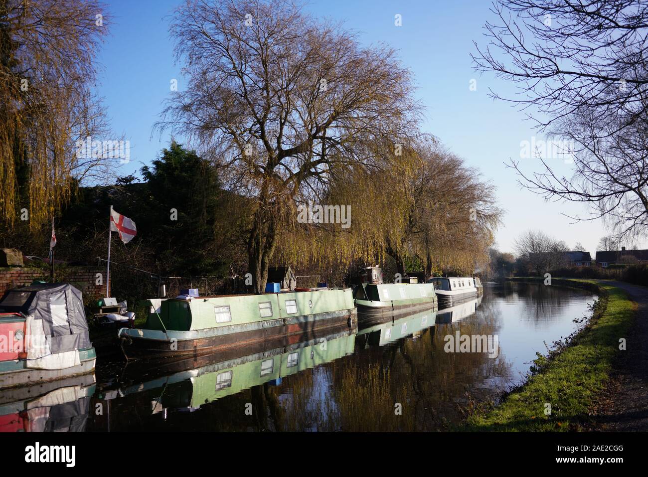 Maghull, Merseyside ,UK Barge on Leeds Liverpool canal The Leeds and ...