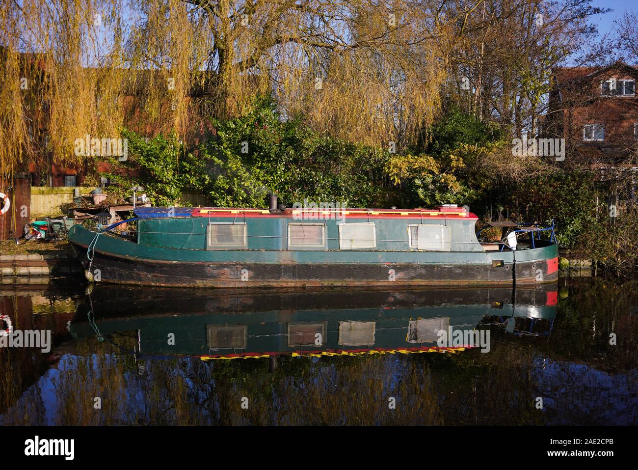 Maghull, Merseyside ,UK Barge on Leeds Liverpool canal The Leeds and ...