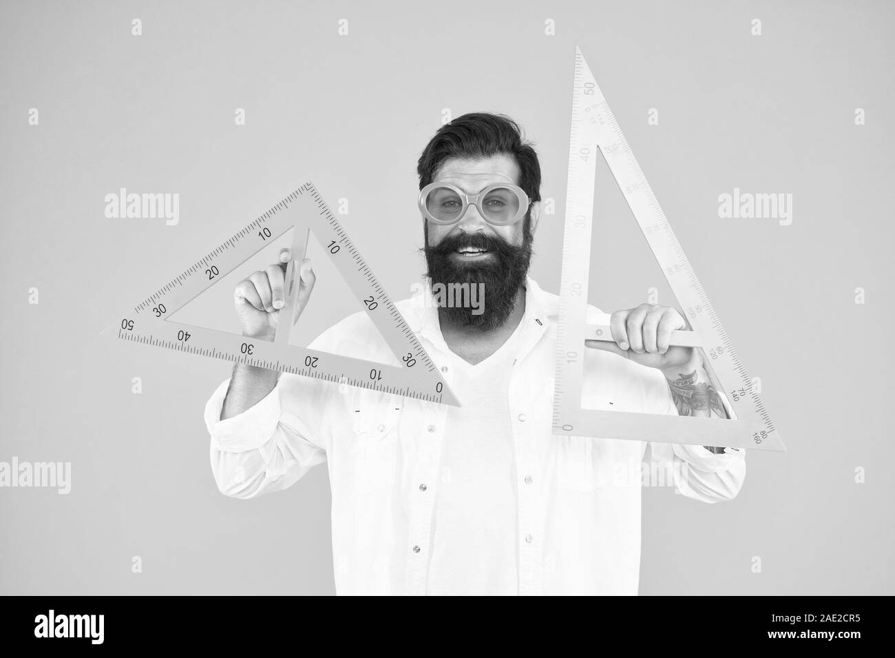 Man math lesson. Smart student. College university education. Bearded ...