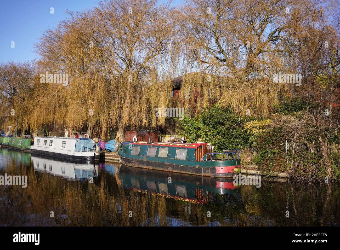 Maghull, Merseyside ,UK Barge on Leeds Liverpool canal The Leeds and ...