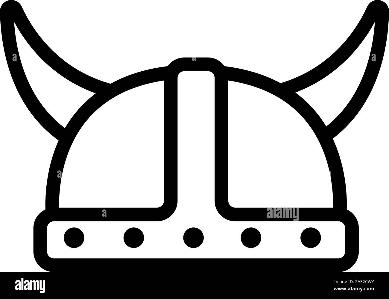 helmet with horns icon vector. Isolated contour symbol illustration ...