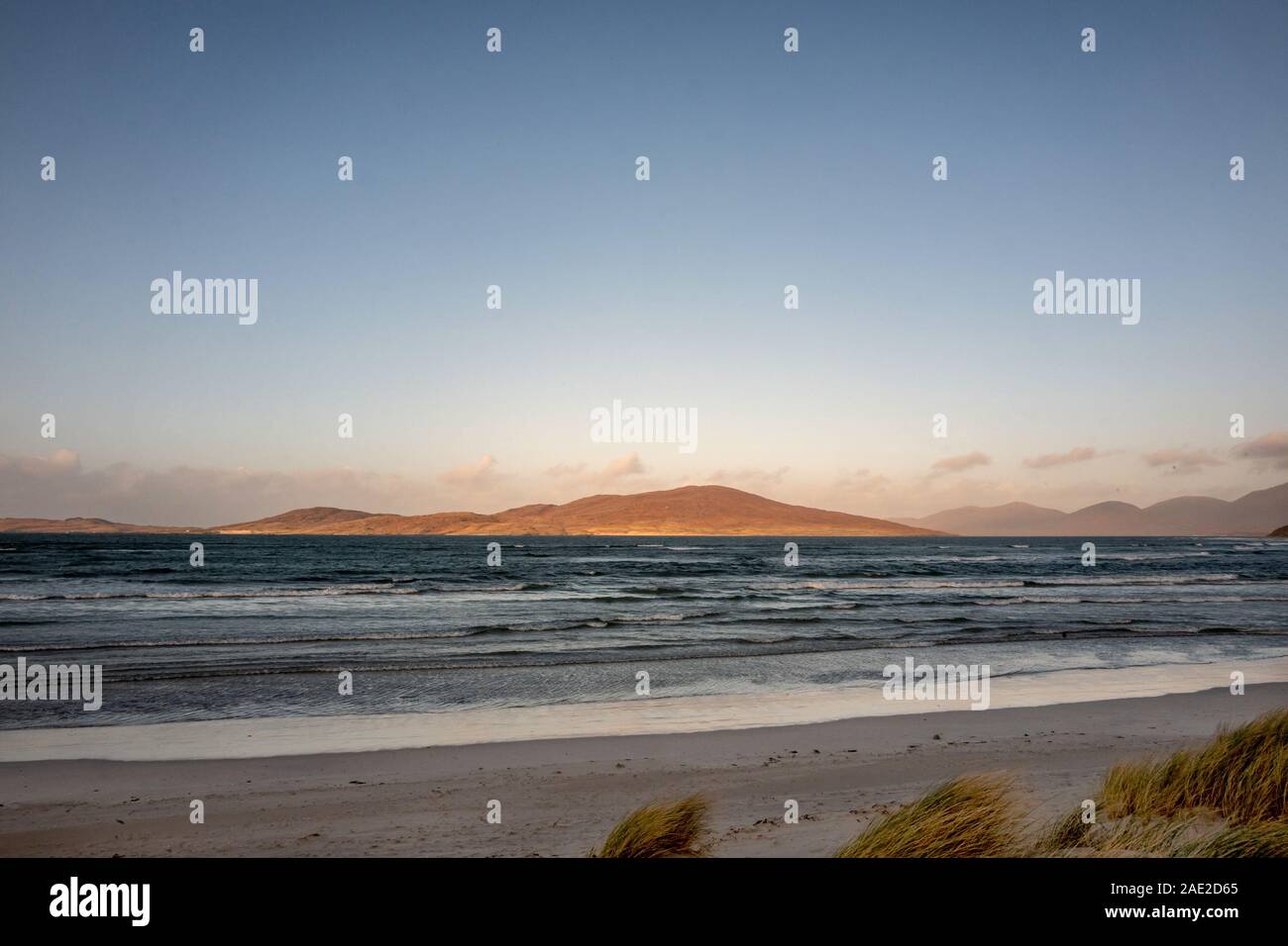 The island of Taransay seen from Harris in the Outer Hebrides Stock ...