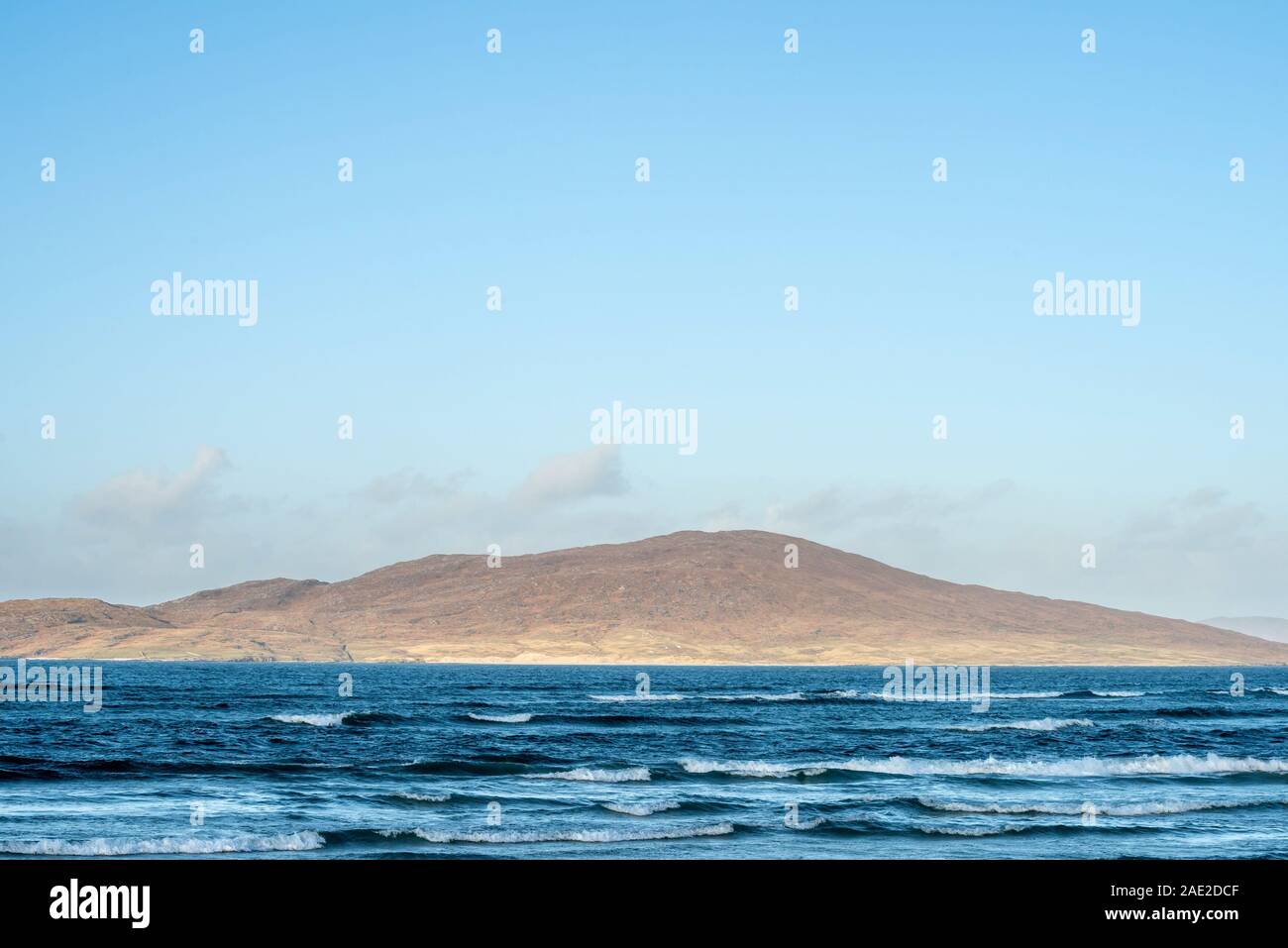 The island of Taransay seen from Harris in the Outer Hebrides Stock ...
