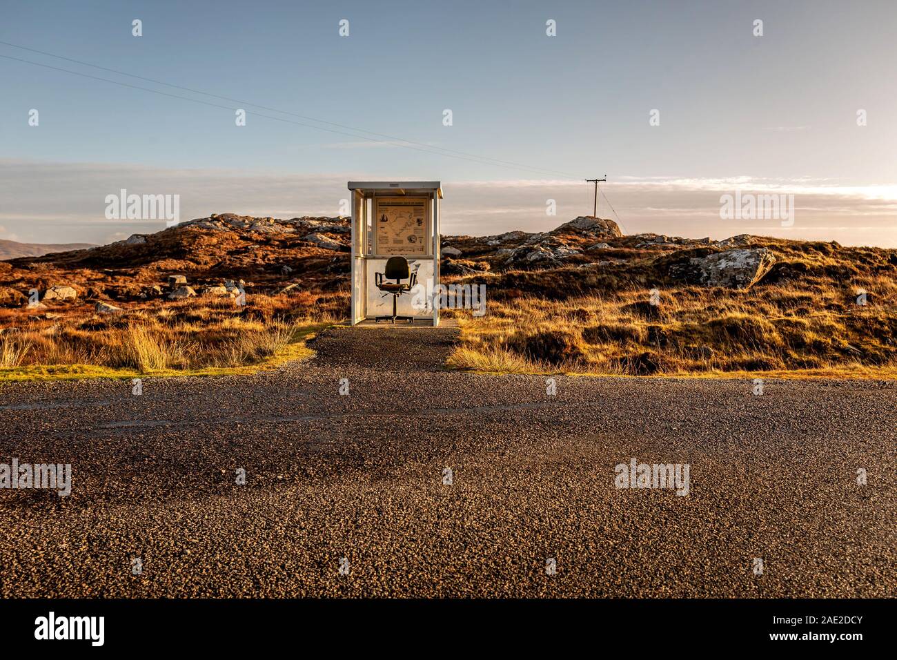 A bus-stop on the Isle of Harris in the Outer Hebrides Stock Photo - Alamy